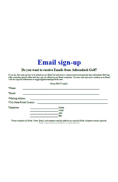 FREE 10+ Email Signup Forms Download – How to Create Guide, Tips