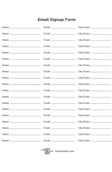 FREE 10+ Email Signup Forms Download – How to Create Guide, Tips