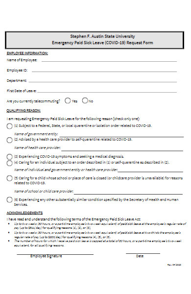 FREE 25+ COVID-19 Self Quarantine Employee Leave Forms Download – How ...