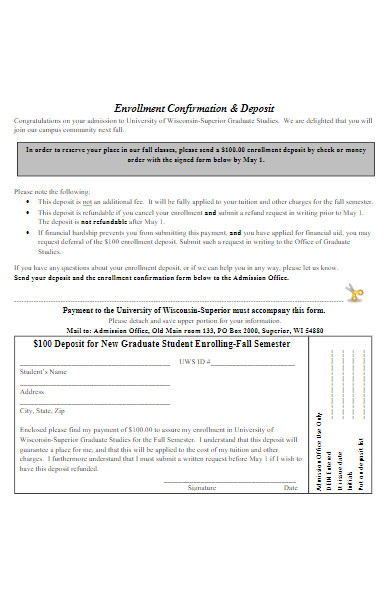 FREE 30+ Enrollment Confirmation Forms Download – How to Create Guide, Tips