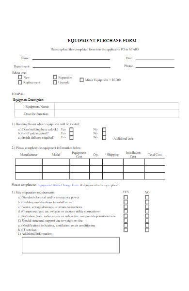 FREE 50+ Purchase Forms in PDF | MS Word | MS Excel
