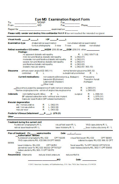 FREE 50+ Examination Forms in PDF | MS Word