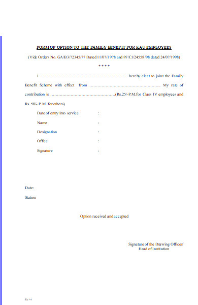 FREE 50+ Option Forms in PDF | MS Word | MS Excel