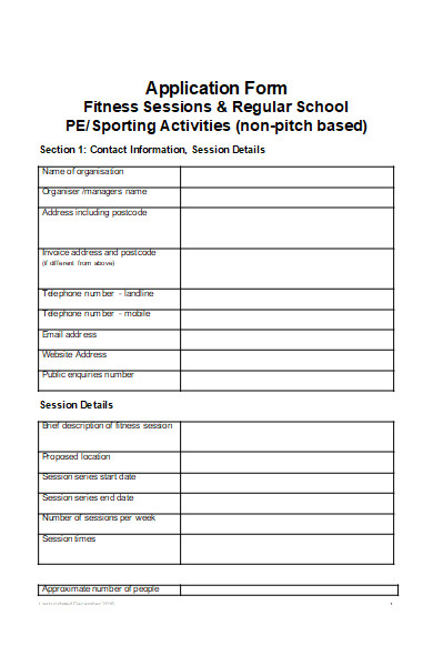 FREE 50+ Fitness Forms in PDF | MS Word