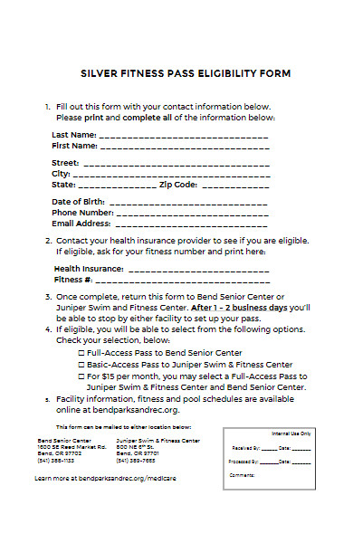 FREE 50+ Fitness Forms in PDF | MS Word