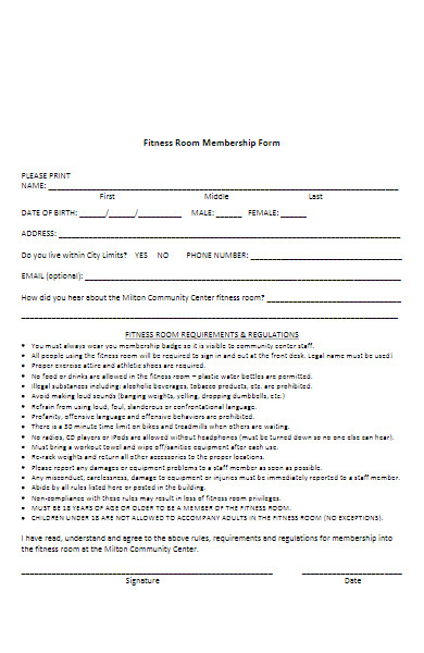 FREE 50+ Fitness Forms in PDF | MS Word