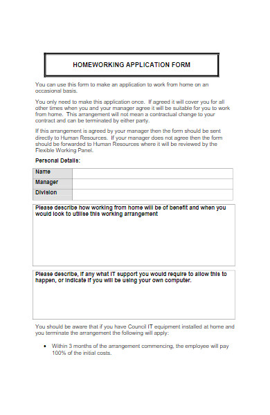 FREE 45+ Work From Home Forms in PDF | MS Word