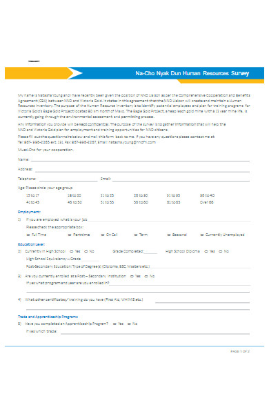 FREE 10+ Human Resources Survey Forms Download – How to Create Guide, Tips