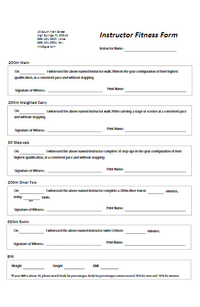 FREE 50+ Fitness Forms in PDF | MS Word