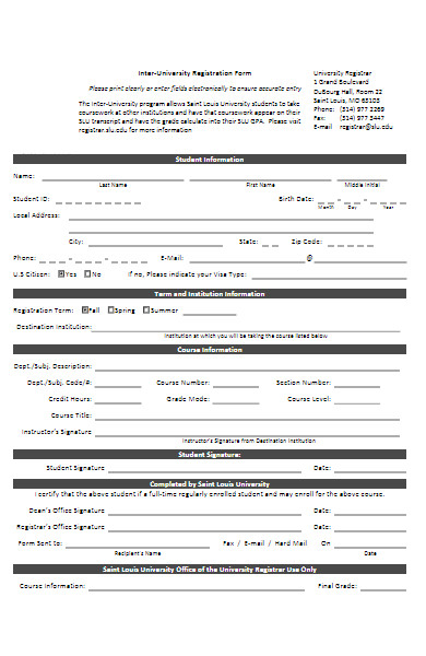 FREE 50+ University Forms in PDF | MS Word | MS Excel