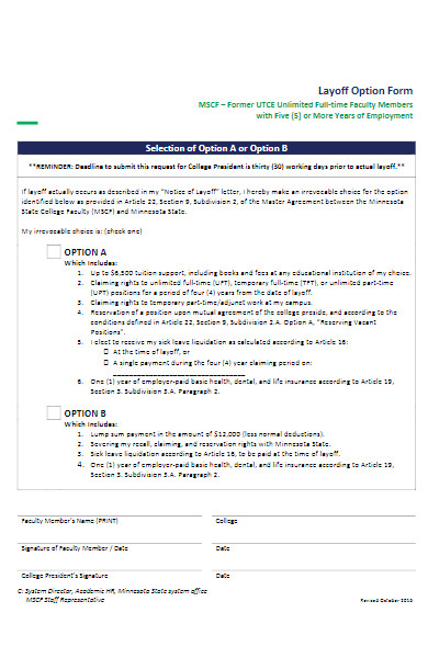 FREE 50+ Option Forms in PDF | MS Word | MS Excel