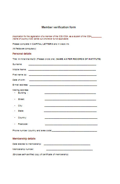 FREE 50+ Application Verification Forms Download – How to Create Guide ...