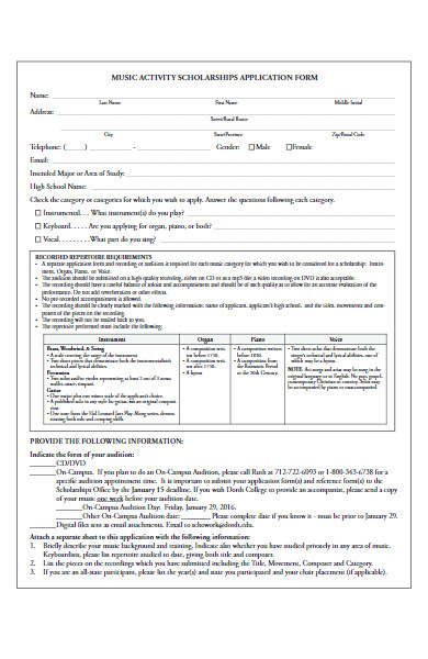 FREE 50+ Music Forms in PDF | MS Word | MS Excel