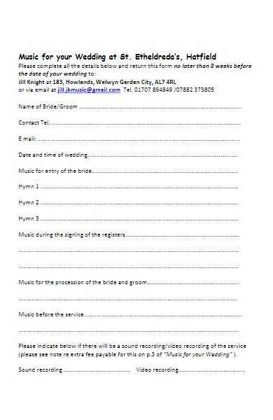 FREE 50+ Music Forms in PDF | MS Word | MS Excel