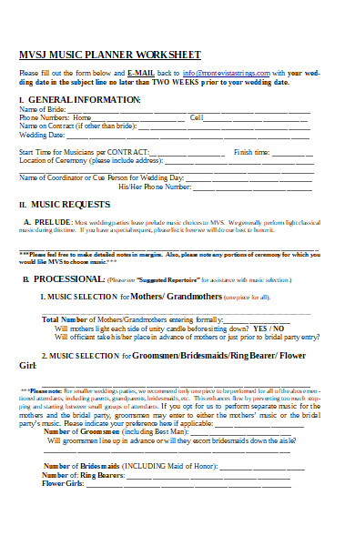 FREE 50+ Music Forms in PDF | MS Word | MS Excel