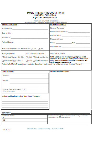 FREE 50+ Music Forms in PDF | MS Word | MS Excel