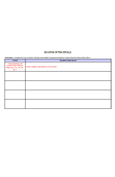 FREE 50+ Option Forms in PDF | MS Word | MS Excel
