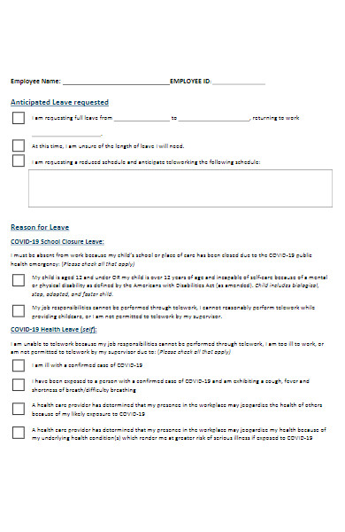 FREE 25+ COVID-19 Self Quarantine Employee Leave Forms Download – How ...