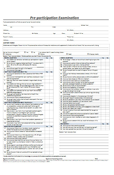 FREE 50+ Examination Forms in PDF | MS Word