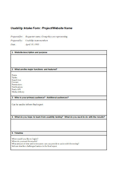FREE 16+ Website Intake Forms Download – How to Create Guide, Tips