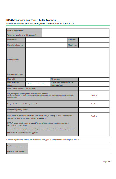 FREE 30+ Retail Application Forms Download – How to Create Guide, Tips