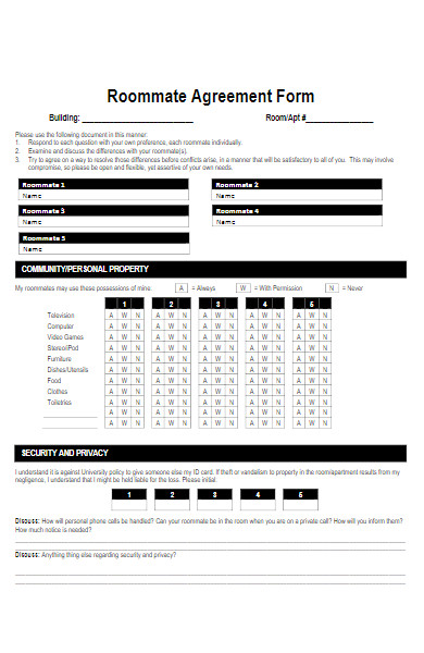 FREE 50+ Roommate Forms Download – How to Create Guide, Tips