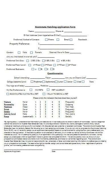 FREE 50+ Roommate Forms Download – How to Create Guide, Tips