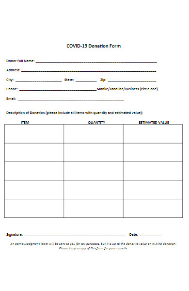 FREE 15+ COVID-19 Donation Forms Download – How to Create Guide, Tips