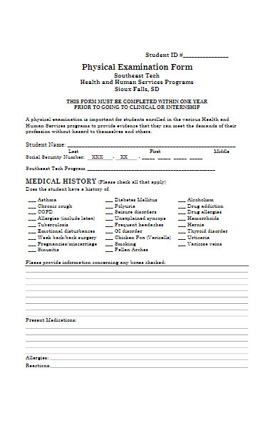 FREE 50+ Examination Forms in PDF | MS Word