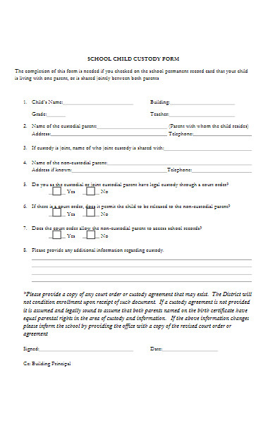 FREE 35+ Custody Forms Download – How to Create Guide, Tips