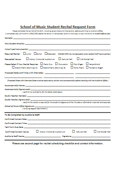 FREE 50+ Music Forms in PDF | MS Word | MS Excel