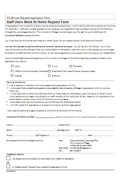 FREE 45+ Work From Home Forms in PDF | MS Word