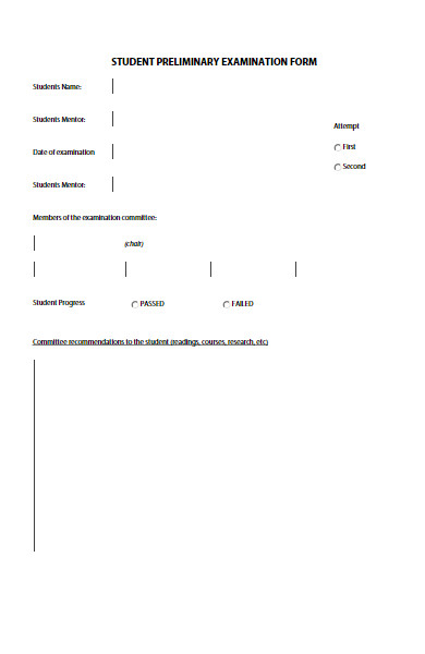 FREE 50+ Examination Forms in PDF | MS Word