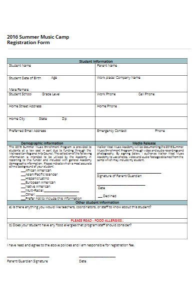 FREE 50+ Music Forms in PDF | MS Word | MS Excel