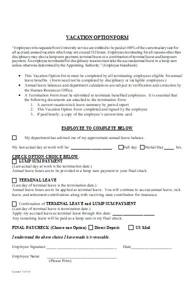FREE 50+ Option Forms in PDF | MS Word | MS Excel
