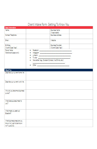FREE 16+ Website Intake Forms Download – How to Create Guide, Tips