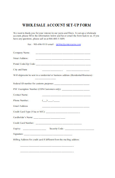 FREE 30+ Wholesale Application Forms Download – How to Create Guide, Tips