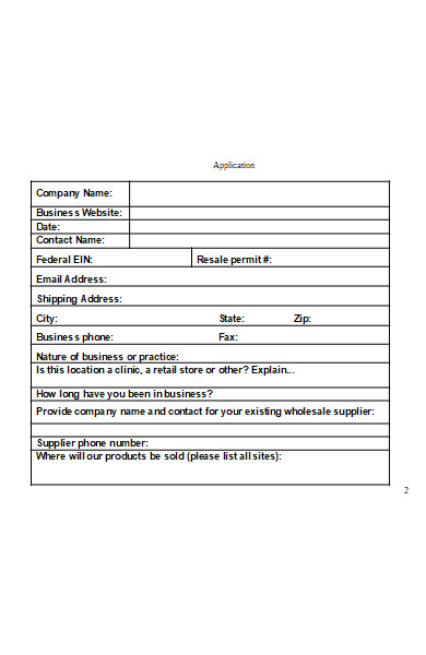 FREE 30+ Wholesale Application Forms Download – How to Create Guide, Tips