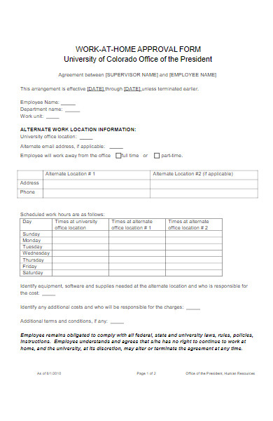 FREE 45+ Work From Home Forms in PDF | MS Word