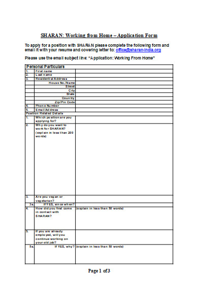 FREE 45+ Work From Home Forms in PDF | MS Word