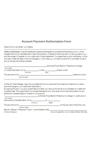 FREE 50+ Payment Authorization Forms Download – How to Create Guide, Tips