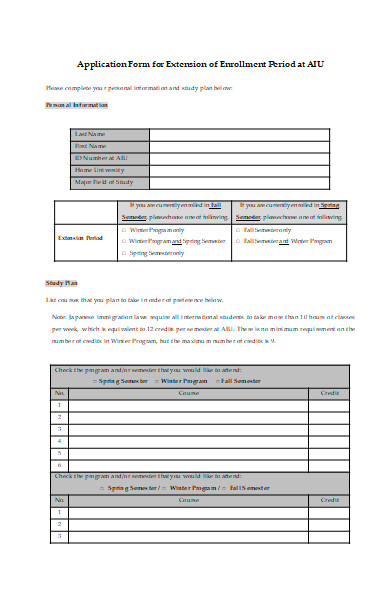 FREE 50+ Extension Forms in PDF | MS Word
