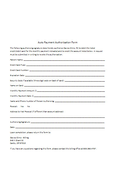 FREE 50+ Payment Authorization Forms Download – How to Create Guide, Tips