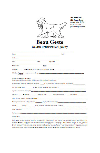 FREE 52+ Puppy Application Forms in PDF | MS Word