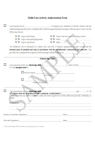FREE 18+ Child Care Authorization Forms Download – How to Create Guide ...