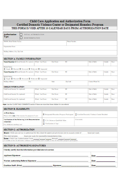 FREE 18+ Child Care Authorization Forms Download – How to Create Guide ...
