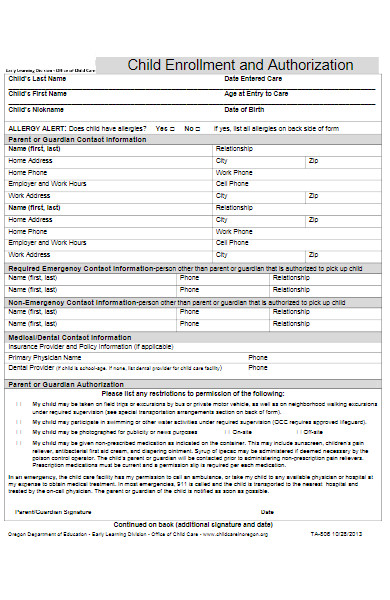 FREE 18+ Child Care Authorization Forms Download – How to Create Guide ...