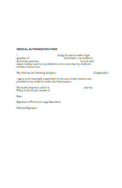 FREE 18+ Child Care Authorization Forms Download – How to Create Guide ...