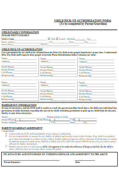 FREE 18+ Child Care Authorization Forms Download – How to Create Guide ...