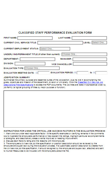 FREE 13+ Staff Evaluation Forms Download – How to Create Guide, Tips